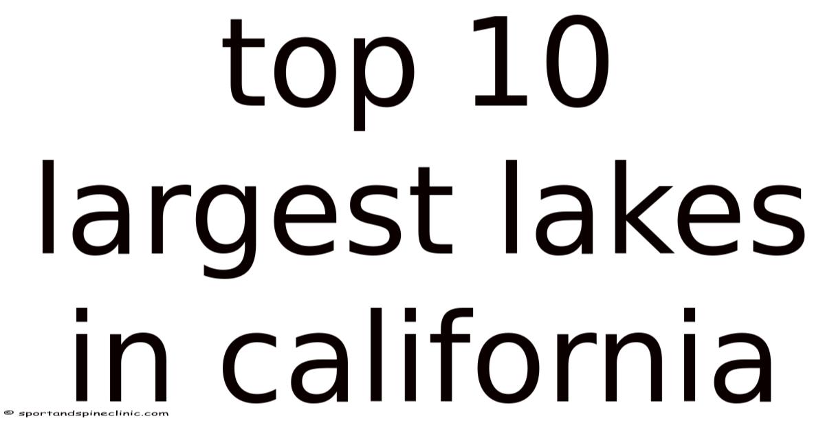 10 Largest Lakes In California